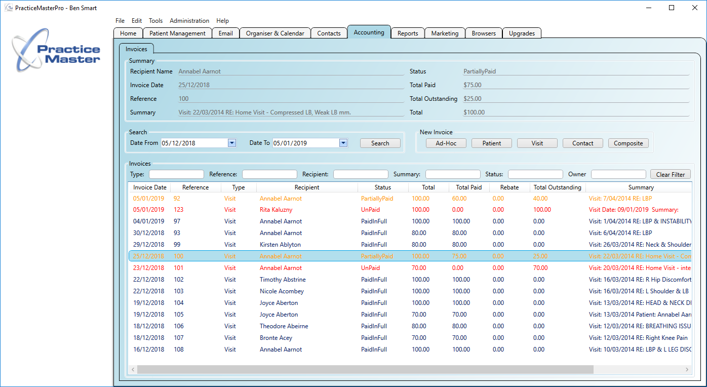 Practice Master Pro - Patient Billing Software